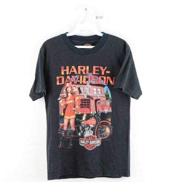 Harley-Davidson | Shirts | Vtg Harley Davidson Firefighter Short Sleeve ...